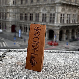 Hodor Door Stopper Natural Beech Wood Anti Slip Rubber Wedge GoT Compatible with Every Surface 2 Pack Gift Engraved Merchandise Gag