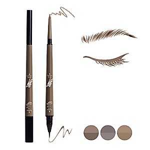 Music Flower 2 in 1 Eyebrow Pencil - Waterproof & Long Lasting Liquid Eyebrow Pen - Dual Ended Pencil Fills and Defines Brow Tint with the Precision & Definition of Microblading, Brown