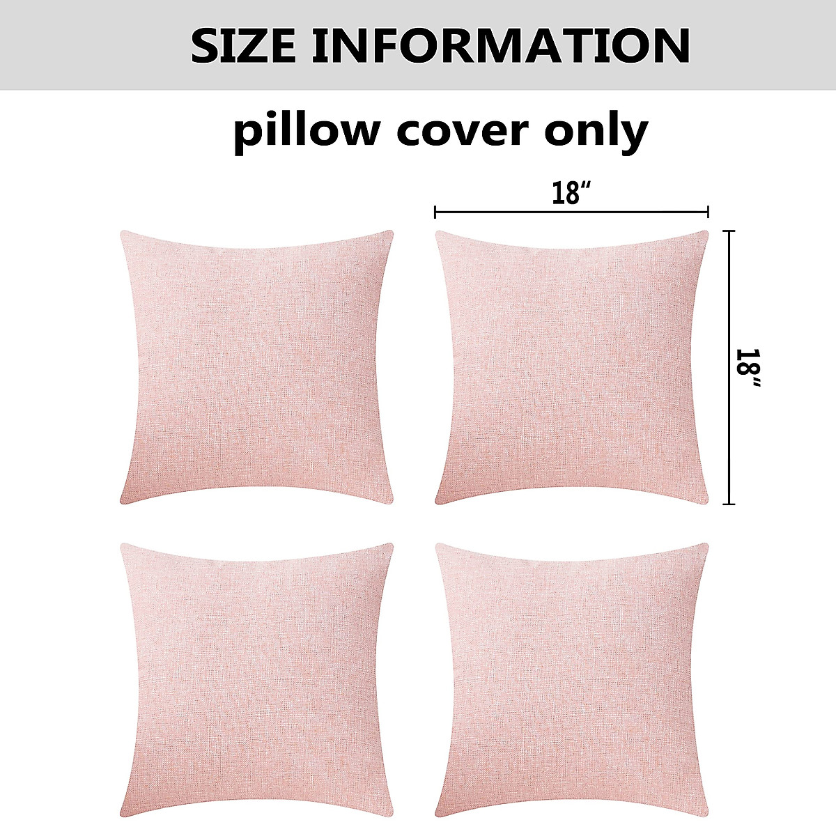 Home Brilliant Pillow Covers 18x18 Set of 4 Farmhouse Decorative Throw Pillow Covers Burlap Linen for Couch Sofa Garden Indoor, 18 x 18 inch, Burgundy