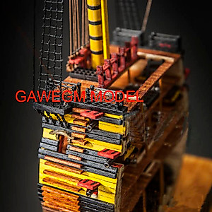 GAWEGM Wooden Ship Model - Scale 1/200 HMS Victory Boat Model Section Kits with Brass Upgrade Accessories