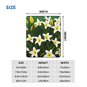 Lily Flower Mouse Pads for Laptop and PC, 7.9 x 9.5 in Mouse Pad for Office and Gaming Pads.