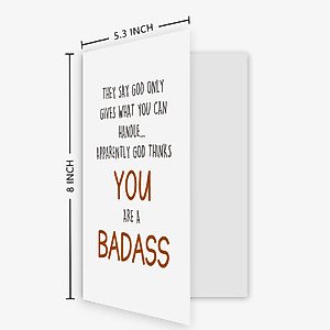 Funny Get Well Card Gift for Him Her, Humor Encouragement Card, They Say God Only Gives What You Can Handle