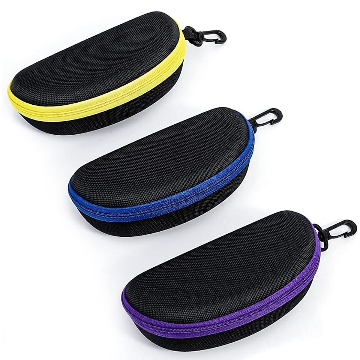 6 Pack Sunglasses Case Portable Travel Zipper Eyeglasses Case With Hook
