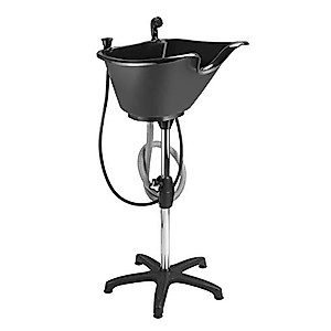 Dompel Portable Shampoo Bowl, Ergonomic and Deep Portable Wash Bowl for Hairstylist and Home Services, Steel Structure, Lightweight Hair Washing Basin, 35.23 in x 23.22 in x 19.3 in, 22 L