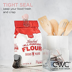 COOK WITH COLOR 10 Pc Bag Clip with Magnet- Chip Bag Clip, Sealing Food Clips, Plastic Clips for Food and Kitchen Storage, Chip Clip and Snack Bag Clips, Fridge Clips (Speckled Multi)