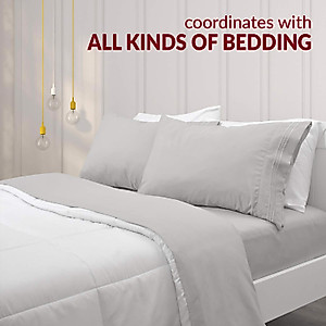 Mellanni Pillow Cases - Luxury, Extra Soft, Cooling Pillow Covers - 2 PC Iconic Collection Pillowcases - Envelope Closure (Standard/Queen 20" x 30", Light Gray)