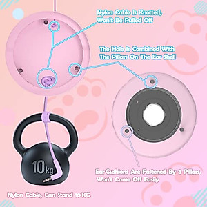 Joofooby Kids Unicorns Headphones with Mic for Travel/Car/Plane/School,Unicorns Gifts for Girls with Gifts Box,On/Over Ear HD Stereo with 95dB Volume Limited,Wired Headsets with Nylon Cable (Pink)