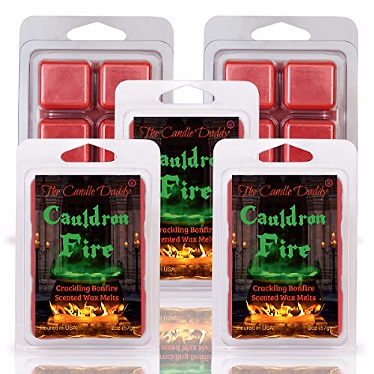 Cauldron Fire - Witchy Crackling Bonfire Scented Wax Melt - 1 Pack - 2 Ounces - 6 Cubes