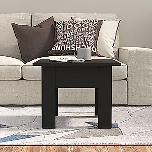 UTSRABFA Living Room Table Coffee Table Storage Tables Console Table Black 21.7"x21.7"x16.5" Engineered Woodfor Living Room,Home,Office,Living Meeting Room