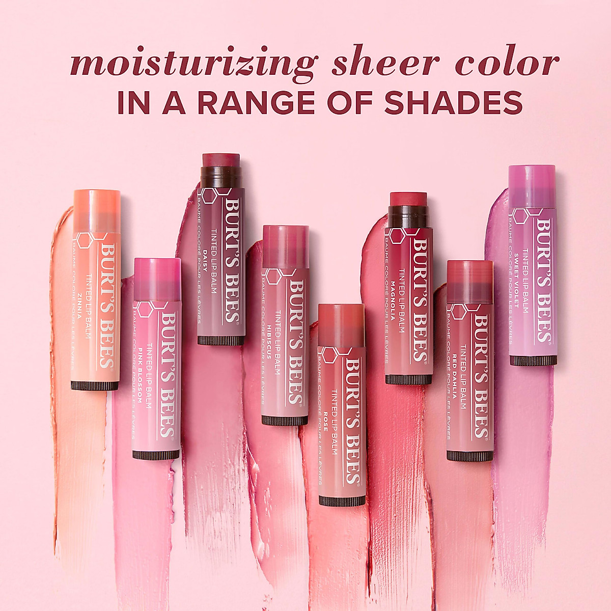 Burt's Bees 100% Natural Tinted Lip Balm, Rose with Shea Butter & Botanical Waxes, 0.15 Oz