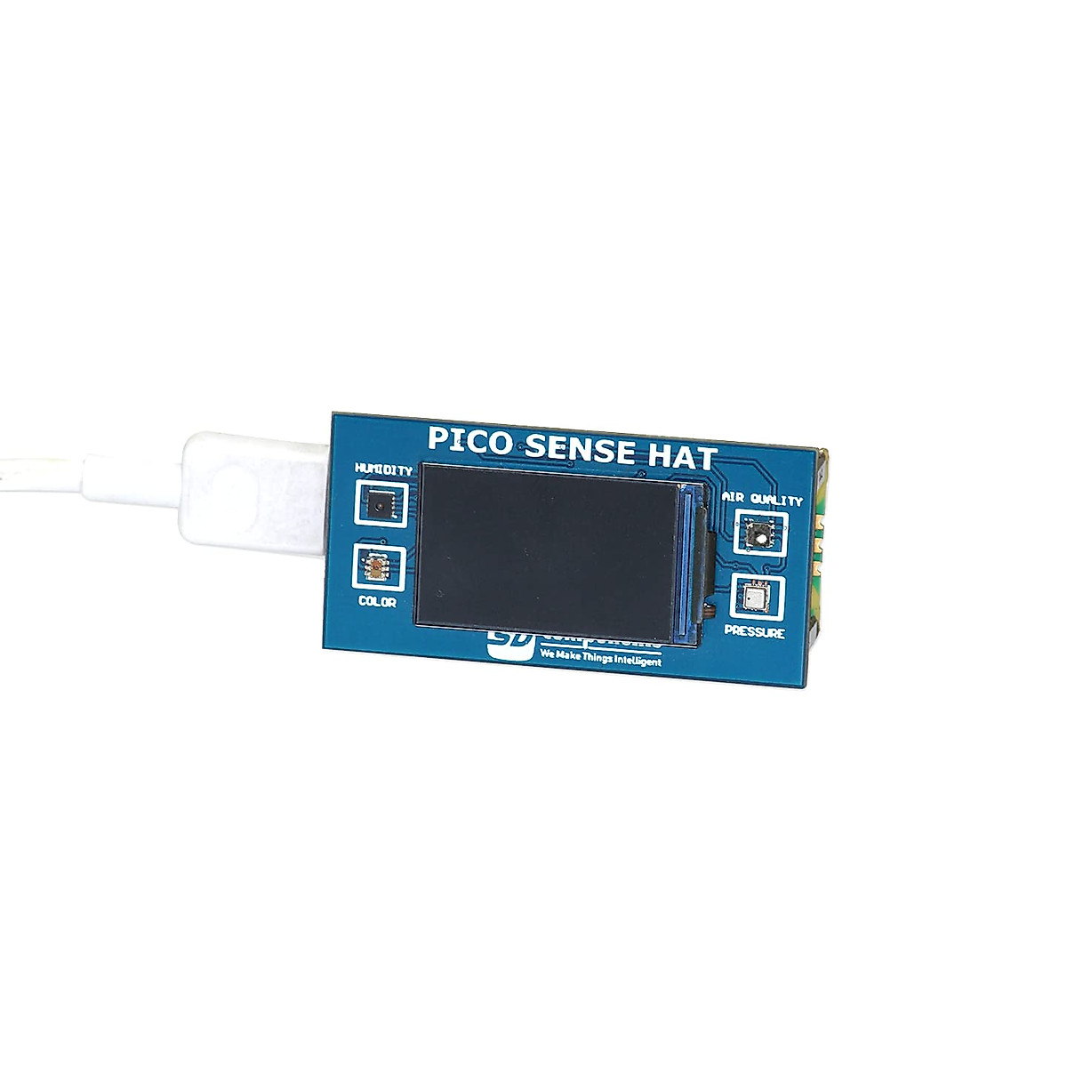 Raspberry Pi Pico with Pico Sense HAT Multi Sensor Humidity, Air Quality, Color, Pressure Sensor Sense HAT for Pico with Inbuilt 1.14” LCD Display