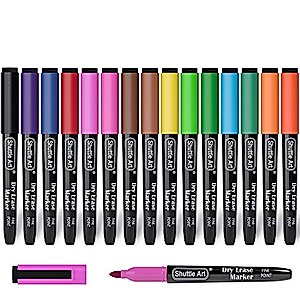 Dry Erase Markers, Shuttle Art 15 Colors Magnetic Whiteboard Markers with Erase,Fine Point Dry Erase Markers Perfect For Writing on Whiteboards, Dry-Erase Boards,Mirrors for School Office Home