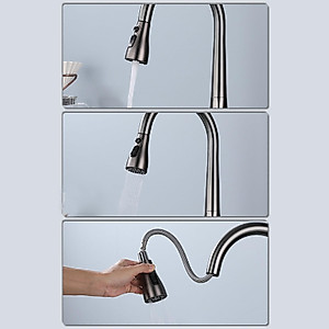Ksunun Touchless Kitchen Faucet with Pull Down Sprayer, Kitchen Sink Faucet, Pull-Down Sprayer Kitchen Faucets with Temperature Display, Kitchen Sink Faucets, Pull Down Faucet for Kitchen Sink