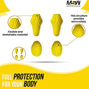 4PC CE Level 2 Elbow and Shoulder Certified Armor Pads Set, Level 2 Approved Men’s Biker Shoulder, and Elbows Protector for Motorcycle Jackets and Pants.