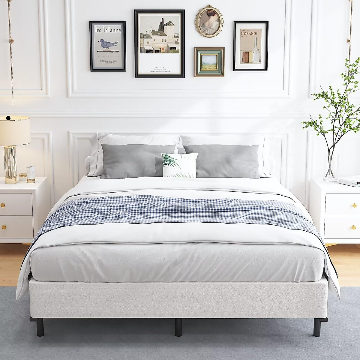 ALDRICH 7 Inch Heavy Duty Metal Box Spring Mattress Foundation 3000lbs Max Weight Capacity/Non-Slip/No Noise/Easy Assembly/Easy Clean Cover,Queen