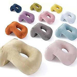 VECOAX U-Shaped Hollow Neck Pillow Portable Pillow Travel Office Driving Neck Support Seat Cushion Pillow (Color : Light Pink)
