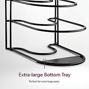 Mindspace Pan Organizer Rack, Pot lid Organizer for Cabinet Storage, Pantry Organizer, Pot Lid Organizer Rack for Kitchen Counter | 5-Tier Heavy-Duty Pan Rack | The Wire Collection, Black