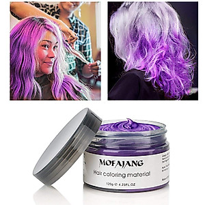 Natural Purple Hair Wax,EFLY 4.23 oz-Disposable Purple Ash DIY Hairstyle Colors Hair Wax, for Party Cosplay Easy Cleaning (1, Purple)