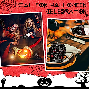 Geelin 60 Pcs Halloween Party Invitations with Envelopes Ticket Scary Halloween Party Invitations Halloween Baby Shower Invitations Horror Birthday Invitations Party Invitation Cards (Coffin Style)