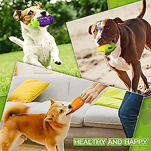 Squeaky Dog Toys for Aggressive Chewers Large Medium Small Breed, Dog Chew Toys for Aggressive Chewers, Indestructible Tough Durable Dog Toys Pack with 3 Squeaky Toys and 1 Ring Toy, Best Dog Gifts