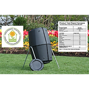 Spin Bin 60 Gal. Outdoor Compost Tumbler Rotating Garden Composter Bin (Black)