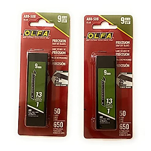 O L F A OLFA 9149 ABB-50B 9mm UltraSharp Black Snap-Off Blade, 50-Pack (2Pack)