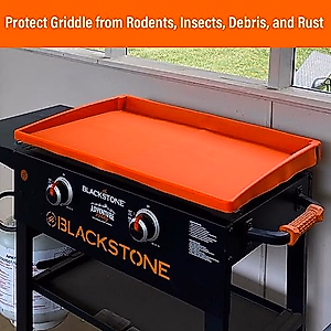 Ezebesta Silicone Griddle Mat for Blackstone 28 Inch Griddle，Protective Cover Mats Blackstone Griddle Top，Covers for Blackstone Protector Outdoor-Orange/High Wall Design