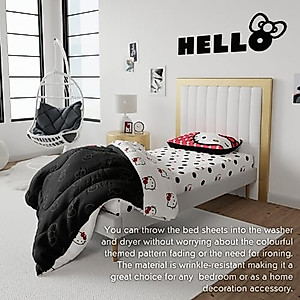 Franco Hello Kitty Bedding Super Soft Microfiber 3 Piece Twin Sheet Set, (Official Licensed Product)