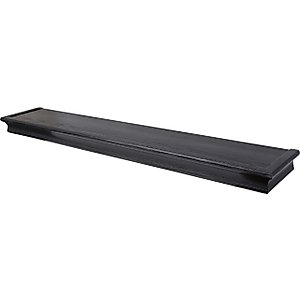 HIGH & MIGHTY 515617 Decorative 36" Floating Shelf Holds up to 25lbs, Easy Tool-Free Dry Wall Installation, Beveled, Retail Packaging, Black