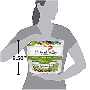Orchard Valley Harvest Cranberry Almond Cashew Trail Mix, 1 Ounce Bags (Pack of 15), Cranberries, Almonds, and Cashews, Non-GMO, No Artificial Ingredients
