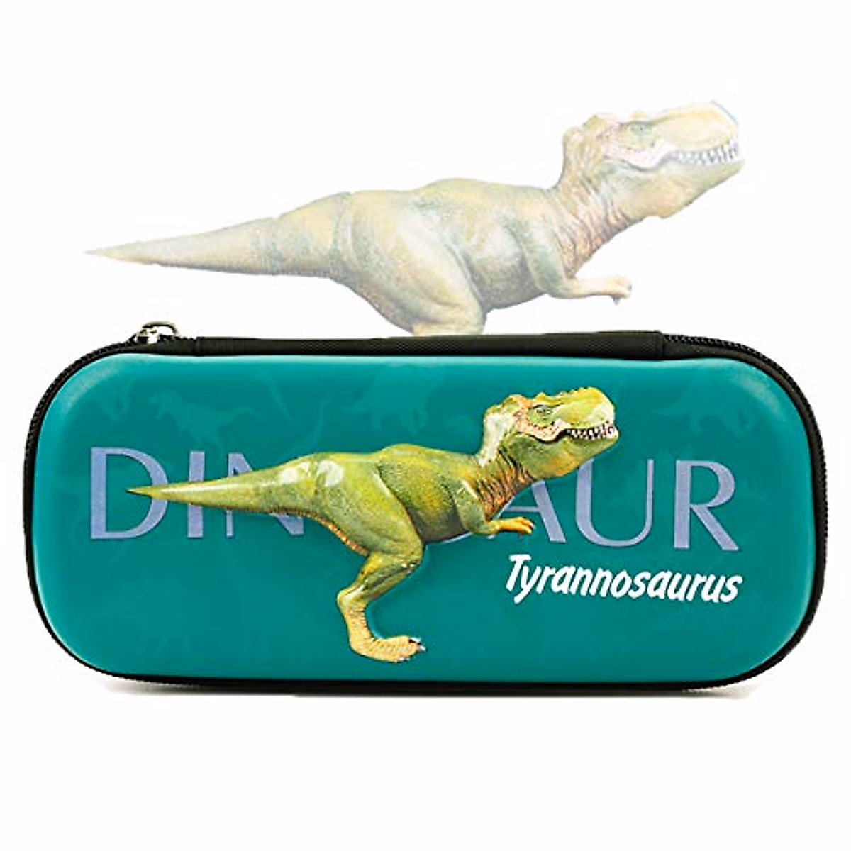 T-rex Triceratops Pencil Case for Boys 3D Noctilucent Cool Tyrannosaurus Dinosaurs EVA Pen Pouch Stationery Box Anti-Shock for School Students Boy Teens
