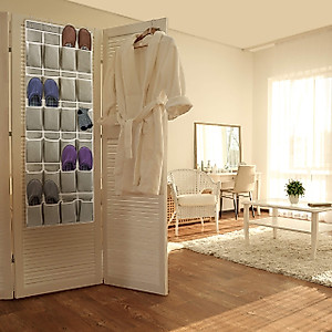 EZOWare Over the Door Hanging Organizer, 24 Large Pockets Multipurpose Hanging Storage for Pantry, Closet, Bathroom, Shoes, toys - Pack of 1