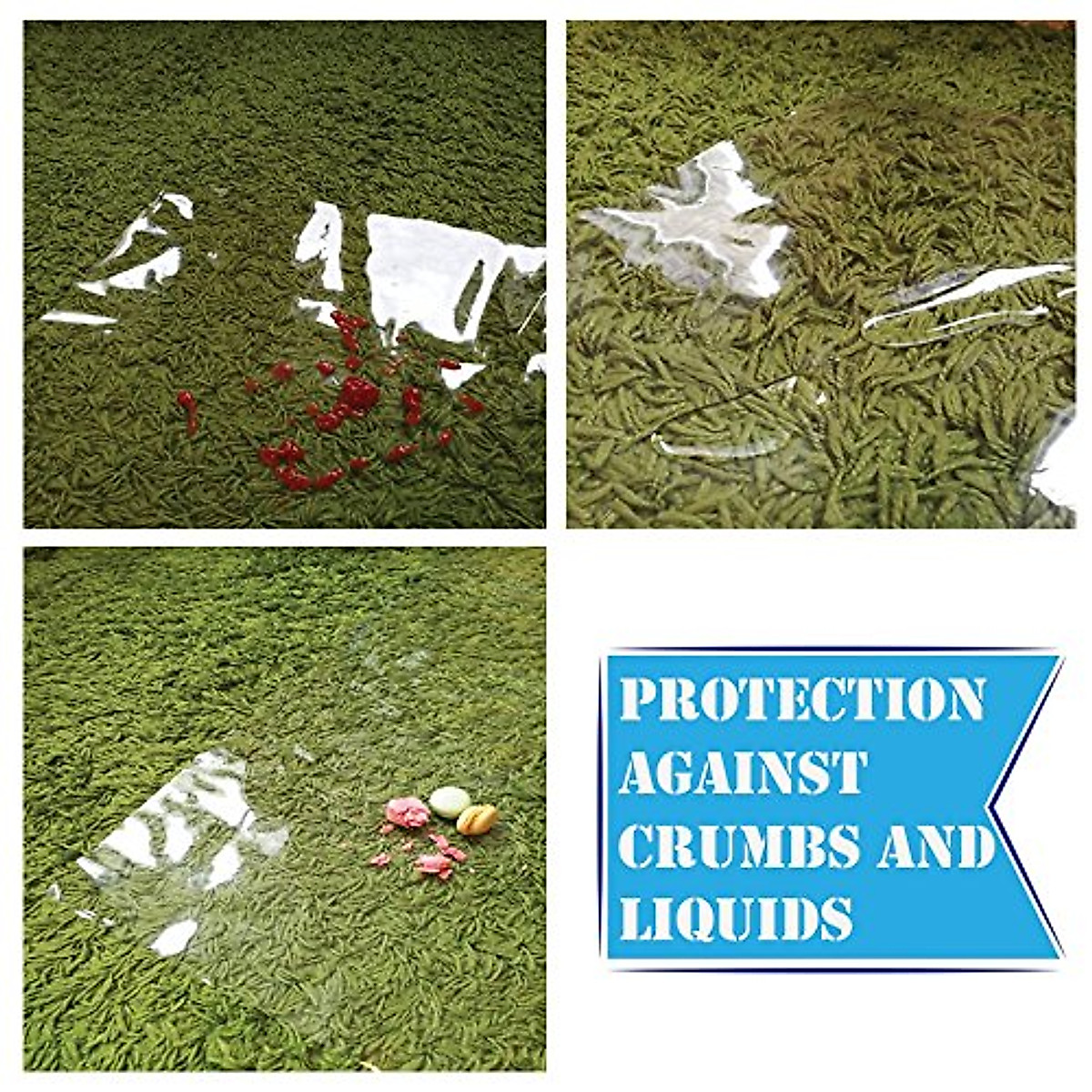 Easy Cleaning Baby Splat Mat Waterproof High Chair Floor Mat Feeding Floor Cover (Clear)