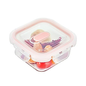 DASAAN 24-Piece Glass Food Storage Containers Set with Airtight lid, Glass Meal Prep Containers, Easy Stack Containers, Durable Glass Container-From Fridge directly to Oven and Dishwasher Safe (Pink)