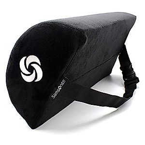 Samsonite - Half Moon Lumbar Support Pillow, Elevates Comfort, 100% Pure Memory Foam, Fits Most Seats