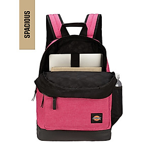 DICKIES Signature Lightweight Backpack for School Classic Logo Water Resistant Casual Daypack for Travel Fits 15.6 Inch Notebook (Pink)