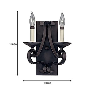 Designers Fountain 9032-NI Barcelona Wall Sconce, 2-Light, Black