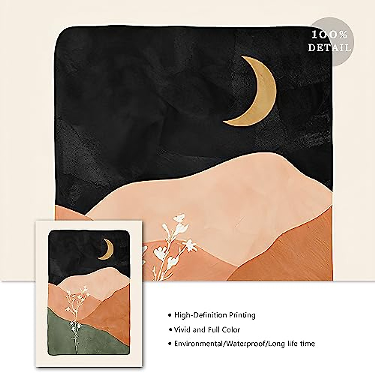 6pcs Frameless Abstract Geometric Canvas Painting Boho Mid-Century Modern Wall Art Minimalist Wall Art Black Beige Neutral Abstract Geometric Print Room Poster Suitable For Living Room Bathroom