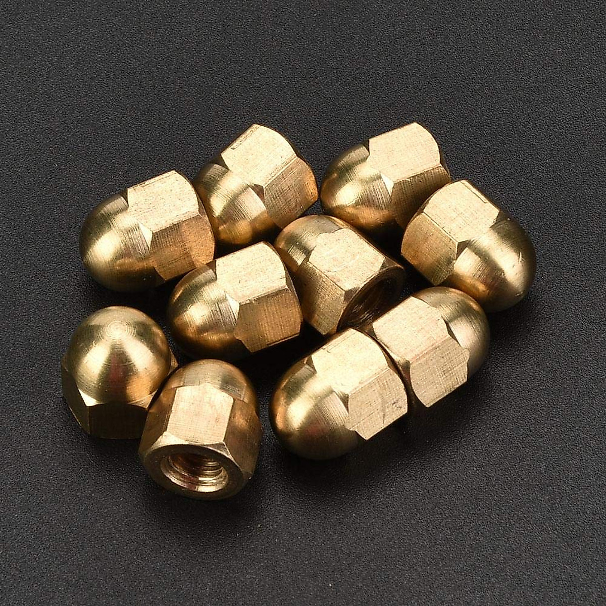 Brass Acorn Nut Kit Dome Head Hex Nuts Set Vehicle Fasteners M3- Fix Tires (M6, 20pcs)