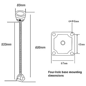 LED Work Light 6W Industrial Machine Lights 24V/220V With Plus Long Gooseneck Lamp Waterproof IP54 Long Service Life Used For All Types Of Machine Tool Lighting All Types Of CNC Lighting(24v)