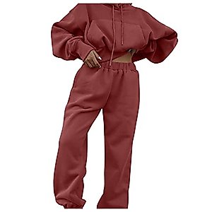 2 Piece Outfits For Women Pants Womens 2 Piece Outfits Autumn Sexy Club Outfits For Women Easter Outfits Hot Pink Outfits For Women Tracksuit For Women Set 2 Piece Watermelon Red S