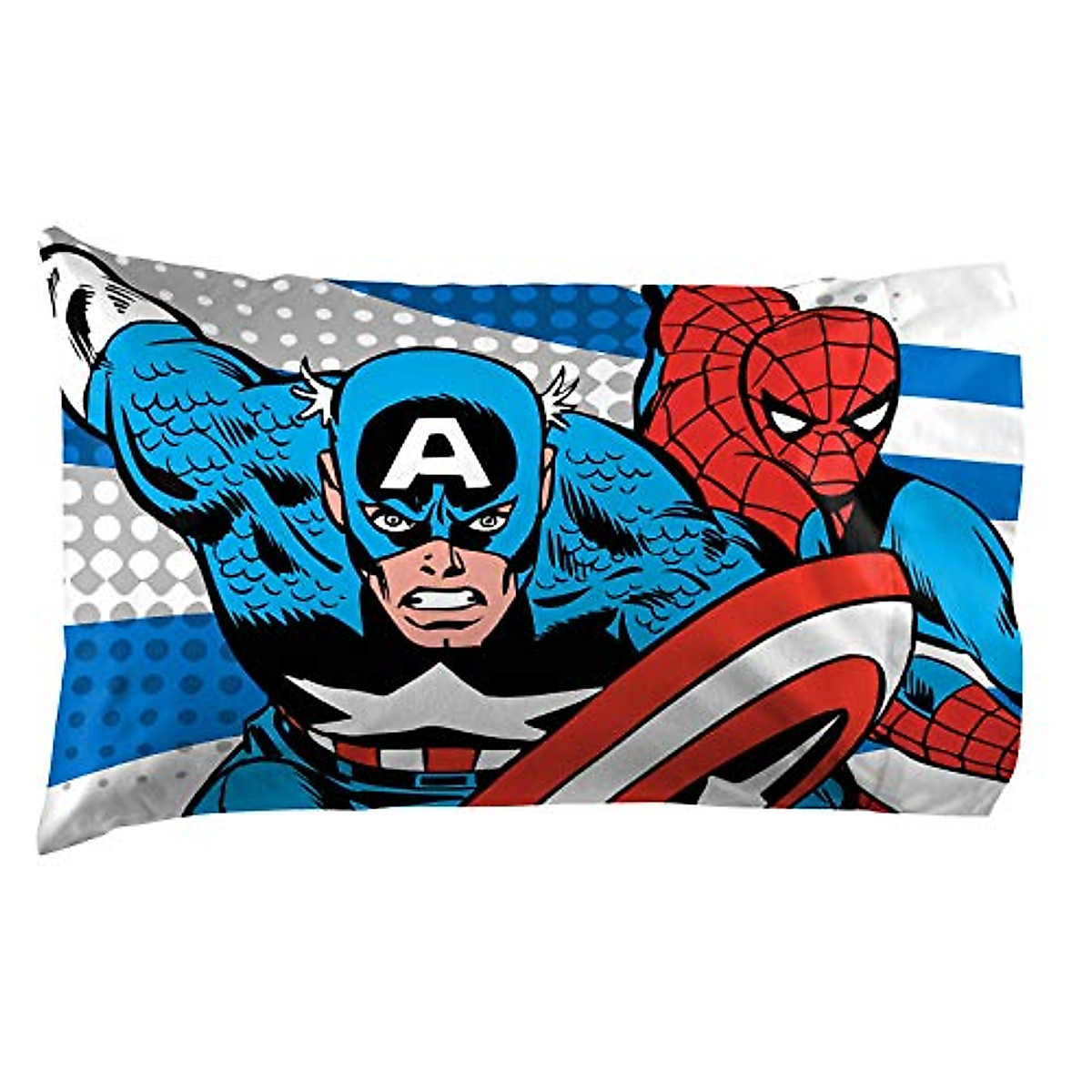 Jay Franco Marvel Avengers Comics Good Guys 3 Piece Twin Sheet Set - Features Captain America, Hulk, Iron Man, Spiderman, and Thor - Fade Resistant Polyester Microfiber Fill (Official Marvel Product)