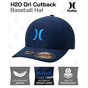 Hurley Men's Caps - H2O Dri Pismo Curved Bill Baseball Hats for Men (S-XL), Size Small-Medium, Blue