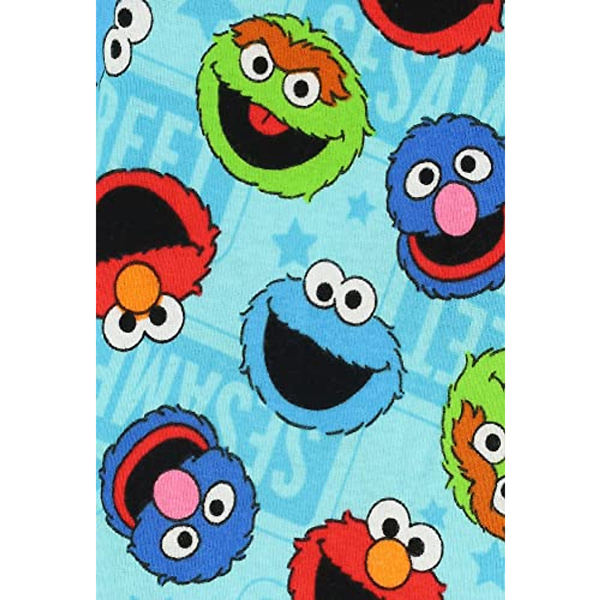Sesame Street Boys' 2-Piece Pajama Set Monster Print with Cozeez Slippers, Turquoise, Toddler Size 3