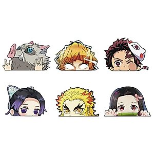 6 PCS Slayer Demon Laptop Stickers Nezuko Anime Car Accessories Funny Cute Vinyl Sticker for Water Bottle | Skateboard | Bike | Hard Hat | Computer | Waterproof Size: 4 Inch x 5.5 Inch Each