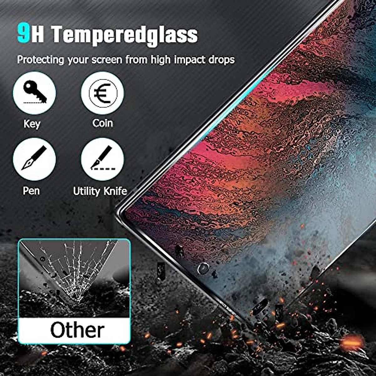 [2+2 Pack] Galaxy Note 10 Plus Screen Camera Protector, 9H Tempered Glass Scratch Resistant, Ultrasonic Fingerprint Support, 3D HD Curved, For Samsung Galaxy Note 10+ 6.8 Inch Glass Screen Protector