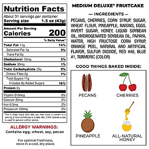 Collin Street Bakery DeLuxe Fruitcake - Handcrafted Fresh with Pecans, Pineapple, Papaya, Ripe Cherries, Raisins, & Honey - Giftable Collector's Tin - Baked in Texas Since 1896-8" - 102A