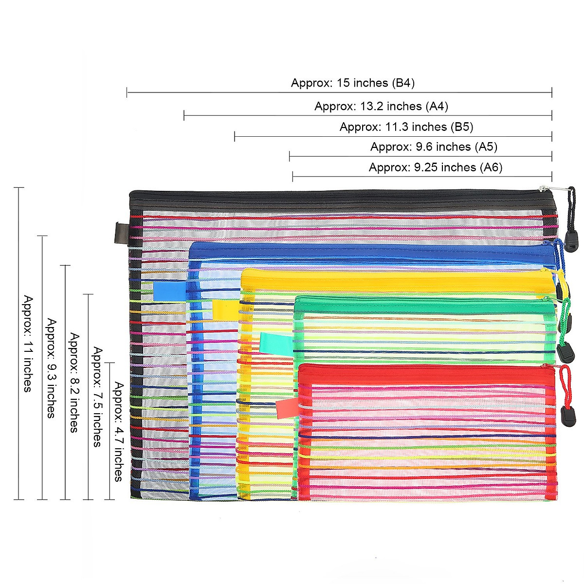 HESTYA 10 Pcs Mesh Bags with Zipper Cosmetics Mesh Toiletry Bags Travel Small Zipper Pouch Multipurpose Travel Organizer for Offices Supplies Accessories