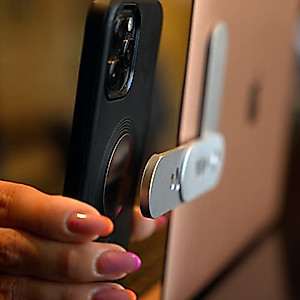 Doolkin® Pizo Mount, Laptop Phone Holder, Adjustable Laptop Stand, Foldable Laptop Side Mount Clip, Slim Portable Smartphone Stand, Computer Monitor Expansion Bracket, Magnetic Phone Mount