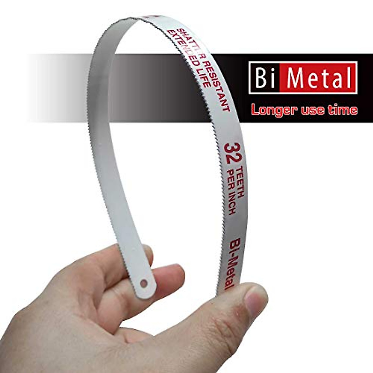 HAUTMEC 12" Hacksaw Blades Replacement Bi-Metal(10 Pack) 32 TPI High Speed Steel Grounded Teeth HT0018-CT